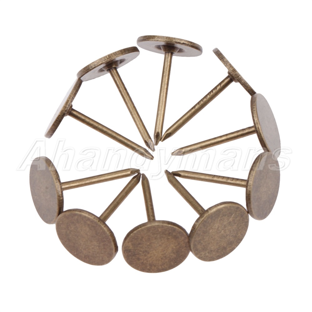 100pcs Flat Upholstery Nails Door Studs Tacks Pins Antique Furniture ...