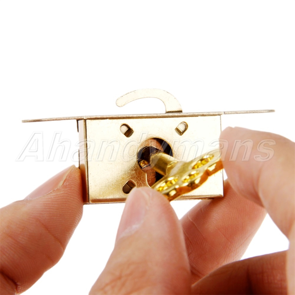 Vintage Lock & Key Set Drawer Cabinet Wardrobe Cupboard Jewelry Box ...