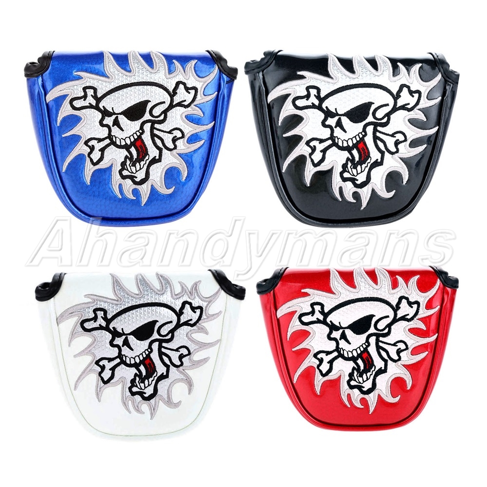 Cool Skull Pattern Mallet Style Golf Putter Head Cover Magnetic Putter ...